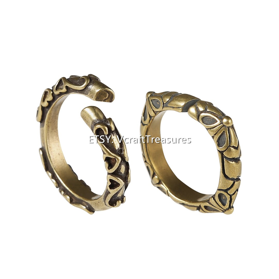 Brass Rings Connector Retro Snap Ring Pattern Totem Open Clip Rings - Etsy