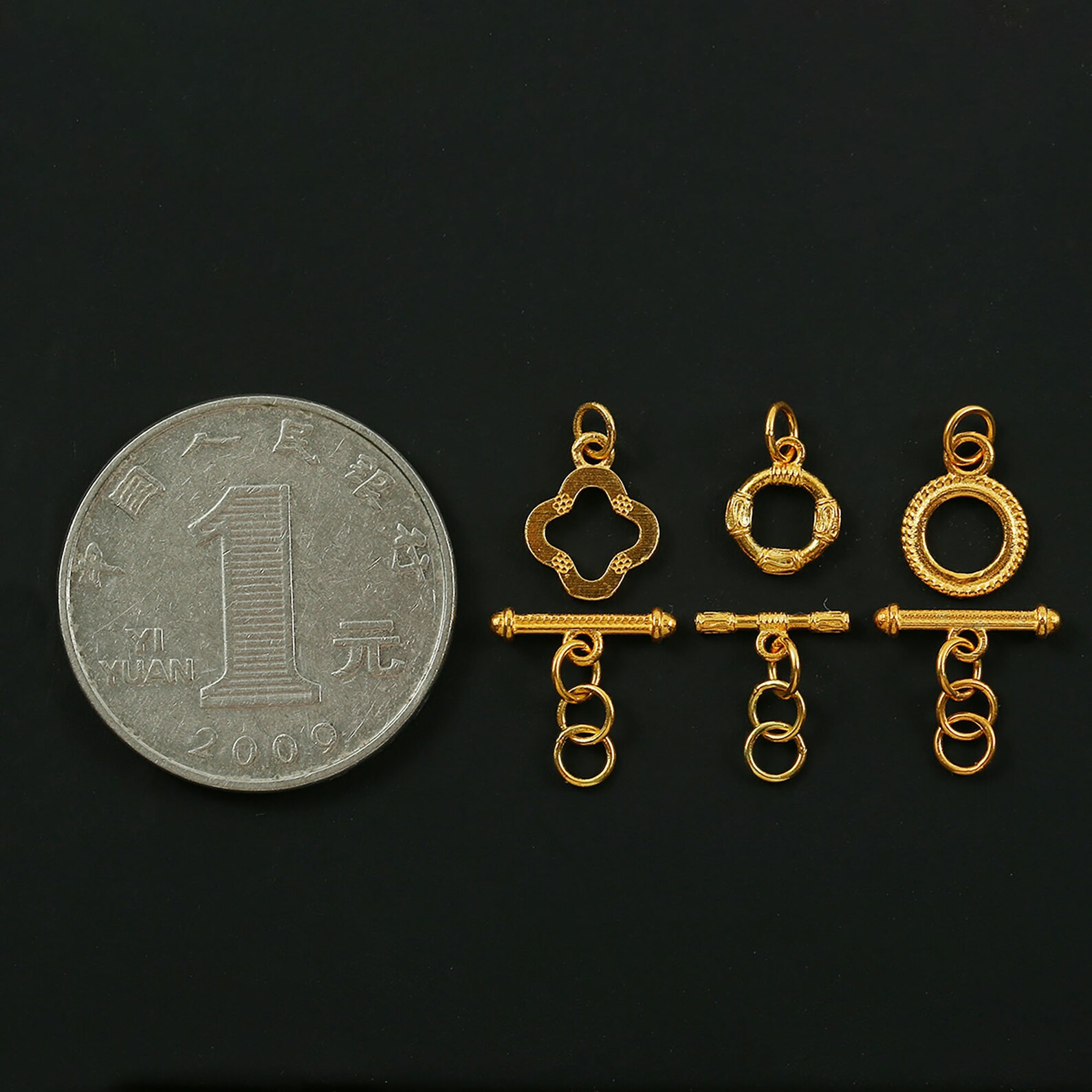 18K Gold OT Buckles - OT Toggle Clasps - Jewelry Connection - Gold ...