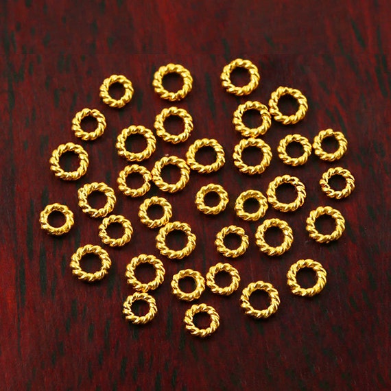 18K Gold Spacer Twist Flat Spacer Beads Bracelet Beads - Etsy
