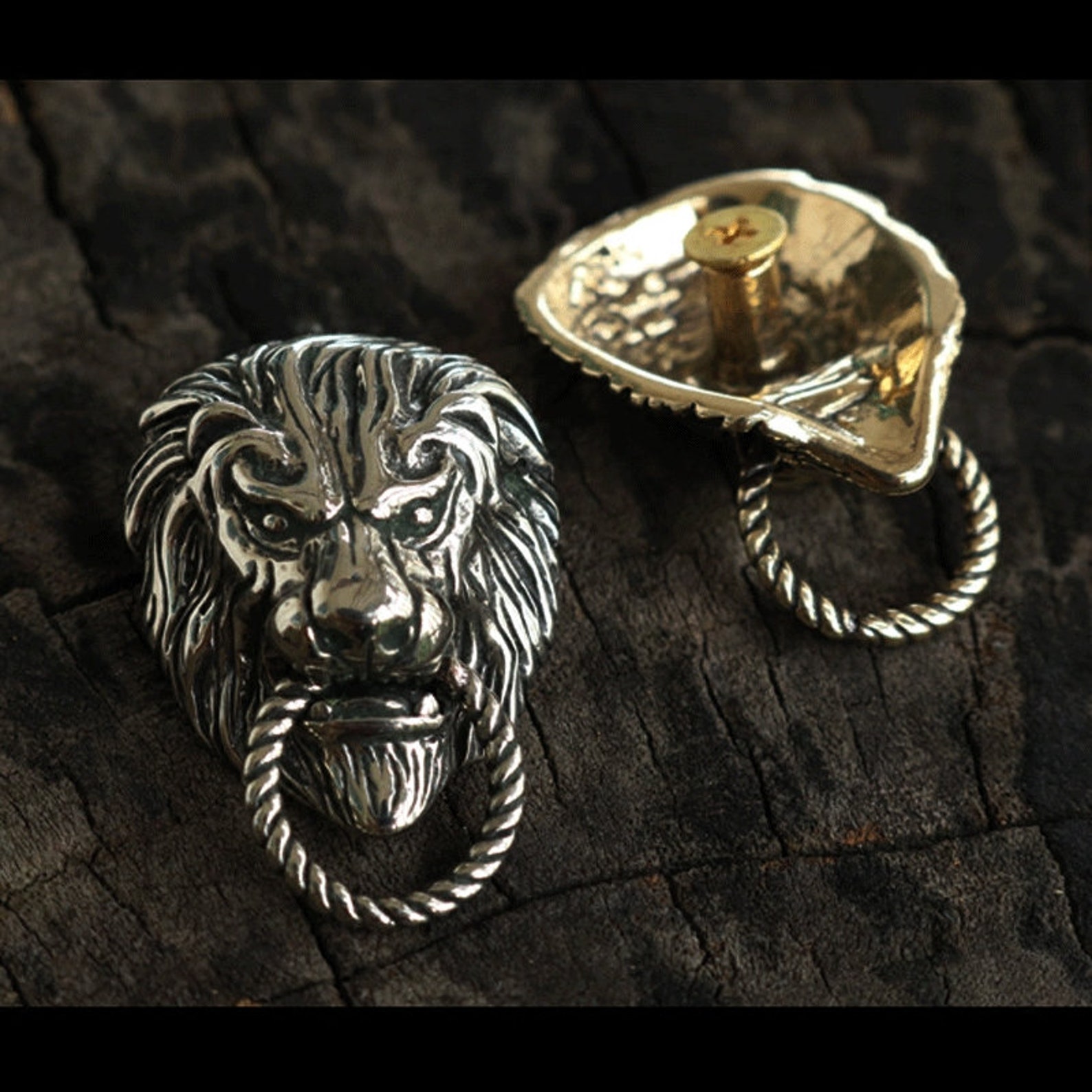 Brass Conchos Screw Back Leather Crafting Male Lion Concho - Etsy