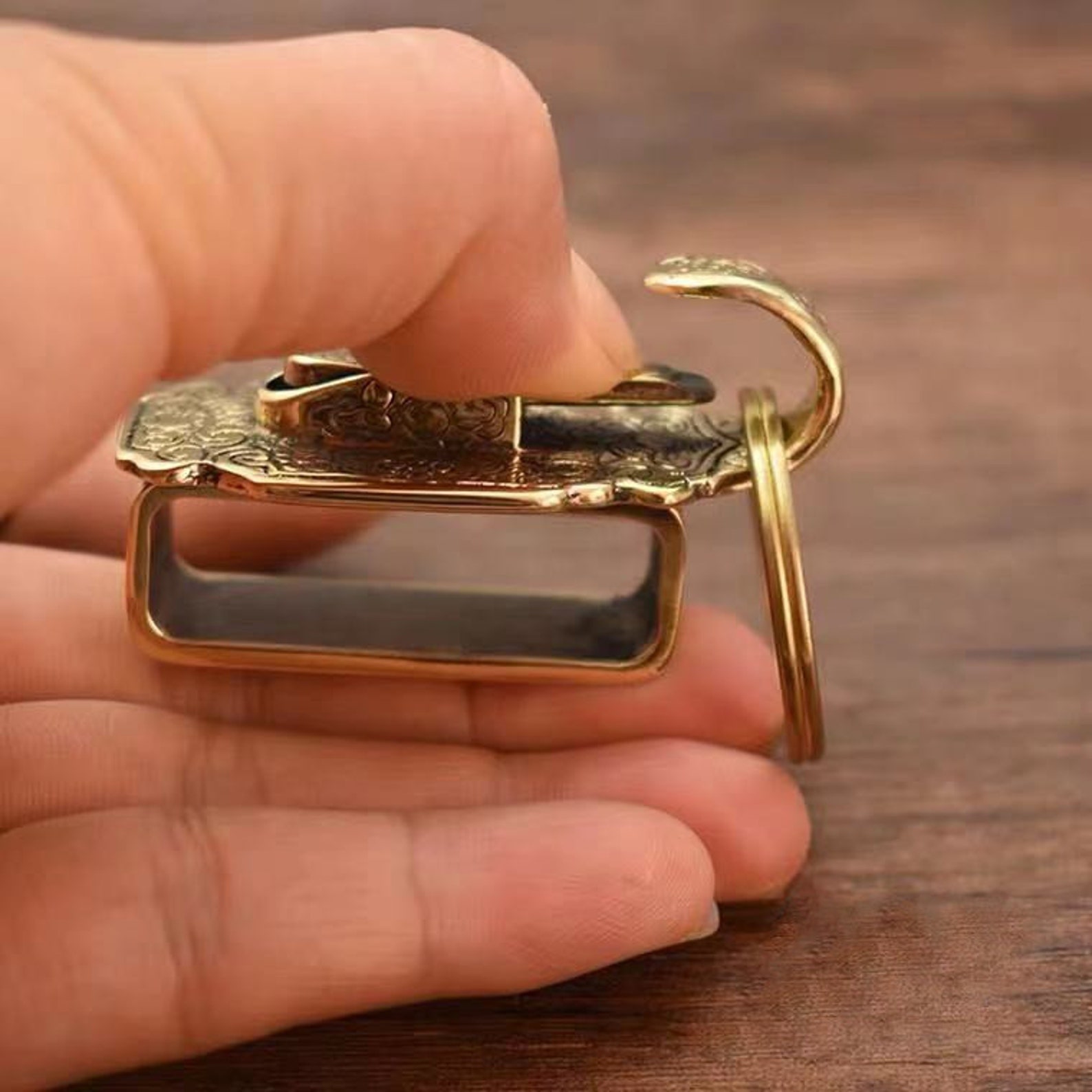 Brass Loop Belt Buckle Keyring Key Chain Belt Making Men's - Etsy