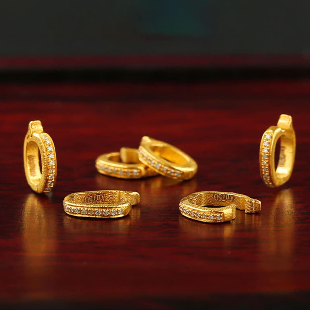 18K Gold Round Clasp - South African Diamond Clasp - Bracelet Spring ...