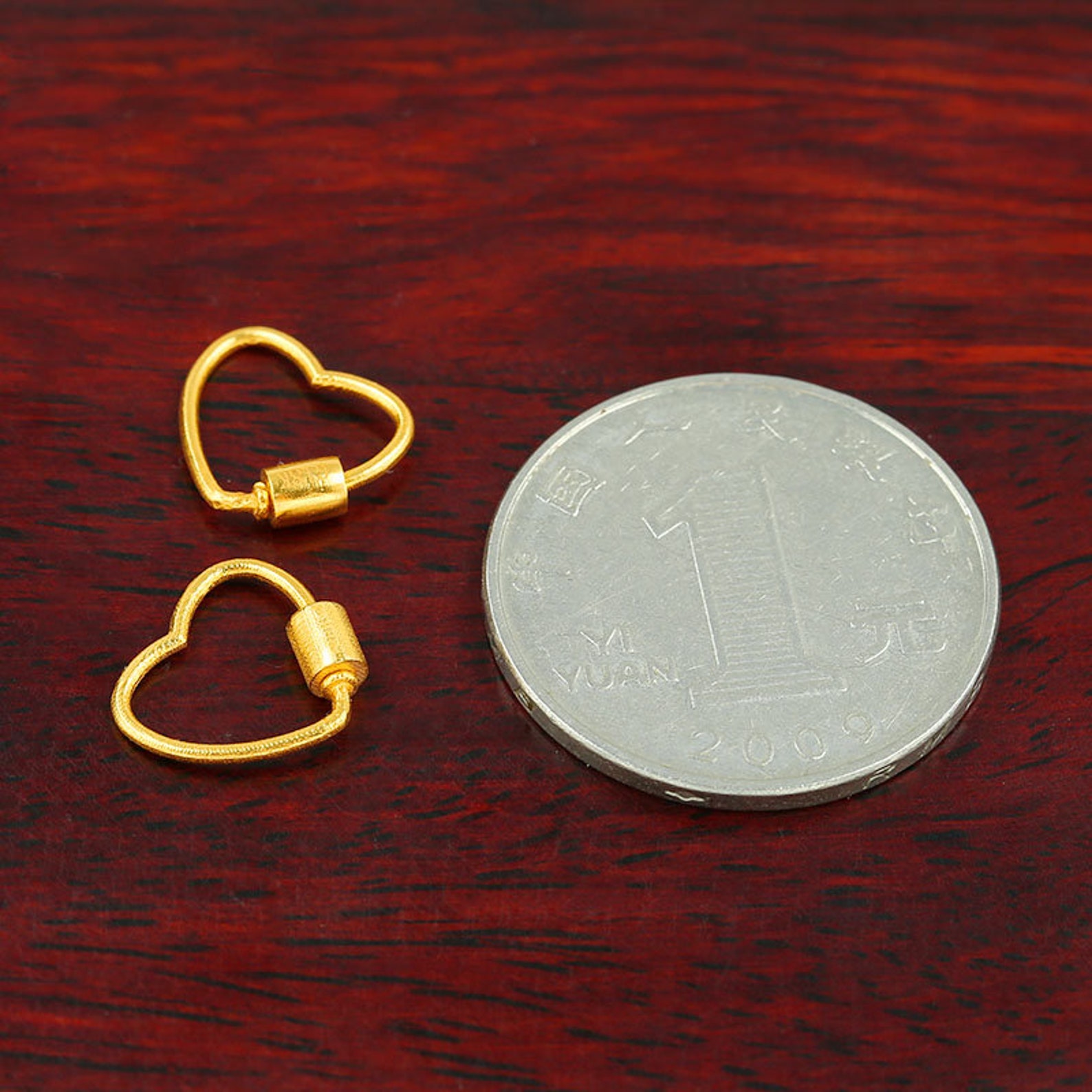 18k Gold Solid Heart Clasps - Gold Screw Clasps - Connector Claw ...