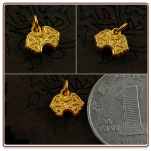 24K Pure Gold Pendant - Gold Small Charms - Bridal Jewelry - Lucky ...