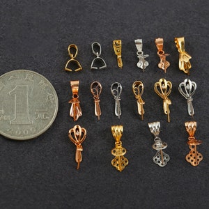 10 Styles Pendants Clasps Clips Bails - Pendant Pinch Bail - Crown Loop ...