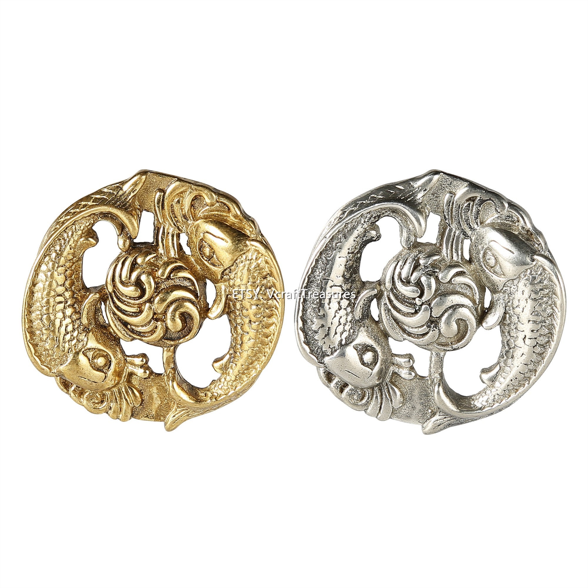 Brass Conchos Screw Back Leather Crafting Concho Lucky Fish | Etsy