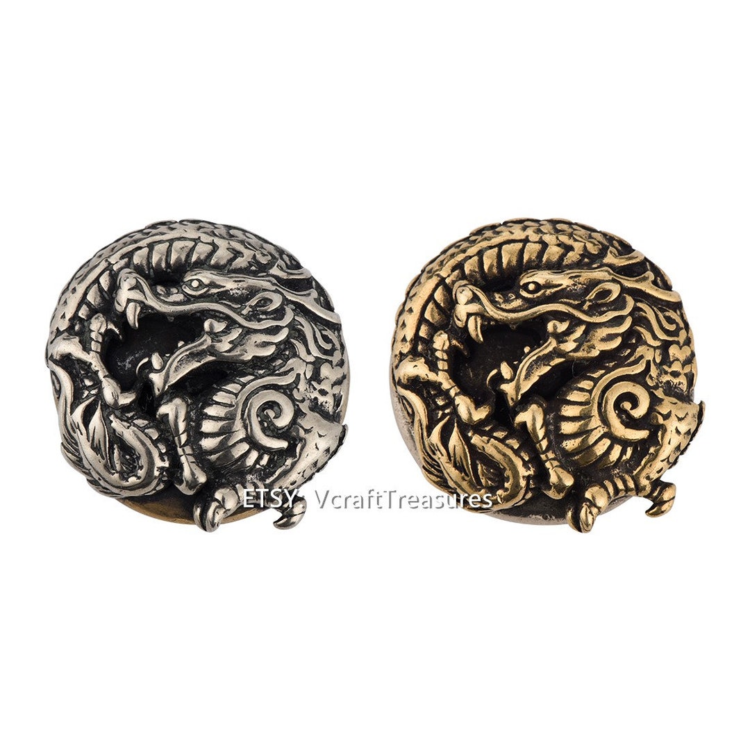 Brass Conchos Screw Back Leather Crafting Handmade Dragon Connectors ...