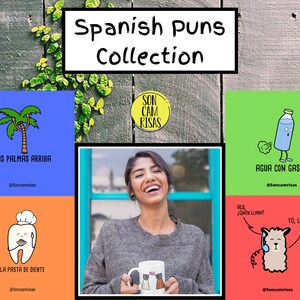Luna Llena Coffee Mug, Cute Spanish Mug, Funny Cartoon Puns Mug, Taza ...