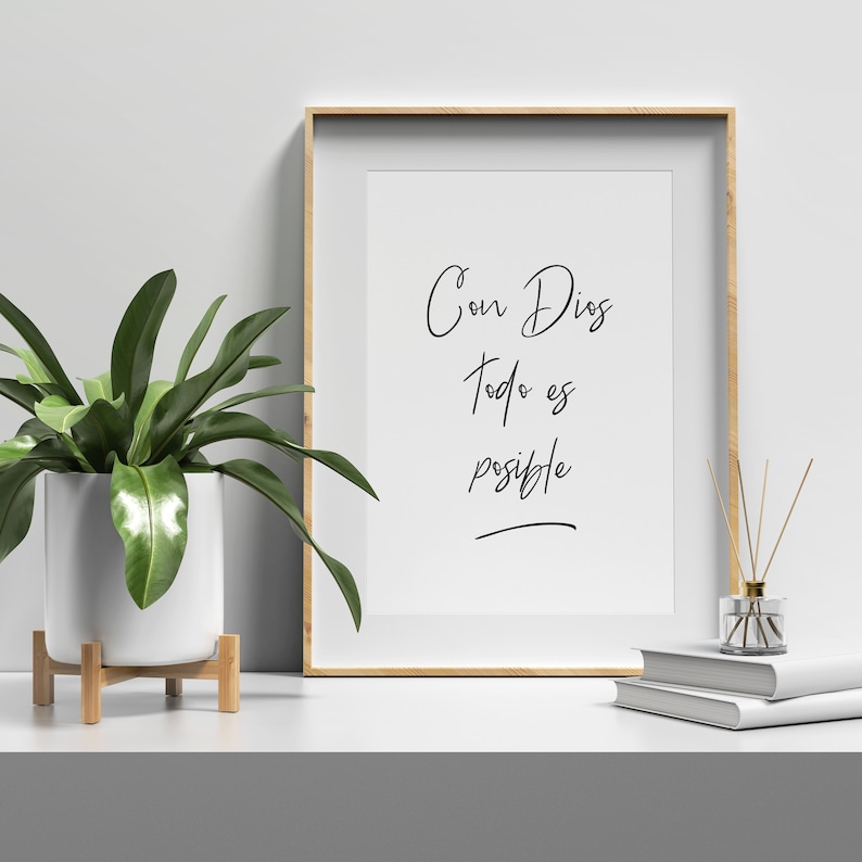 Con Dios Todo Es Posible Quote Printable Wall Art|inspirational Poster ...