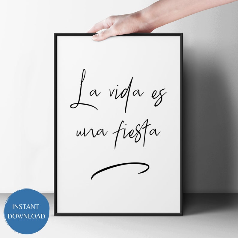 La Vida Es Una Fiesta Quote Printable Wall Art Spanish Teacher Poster ...