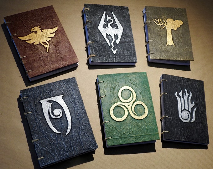 Skyrim Inspired 14 X 10 Cm Coptic Bound Notebooks - Etsy