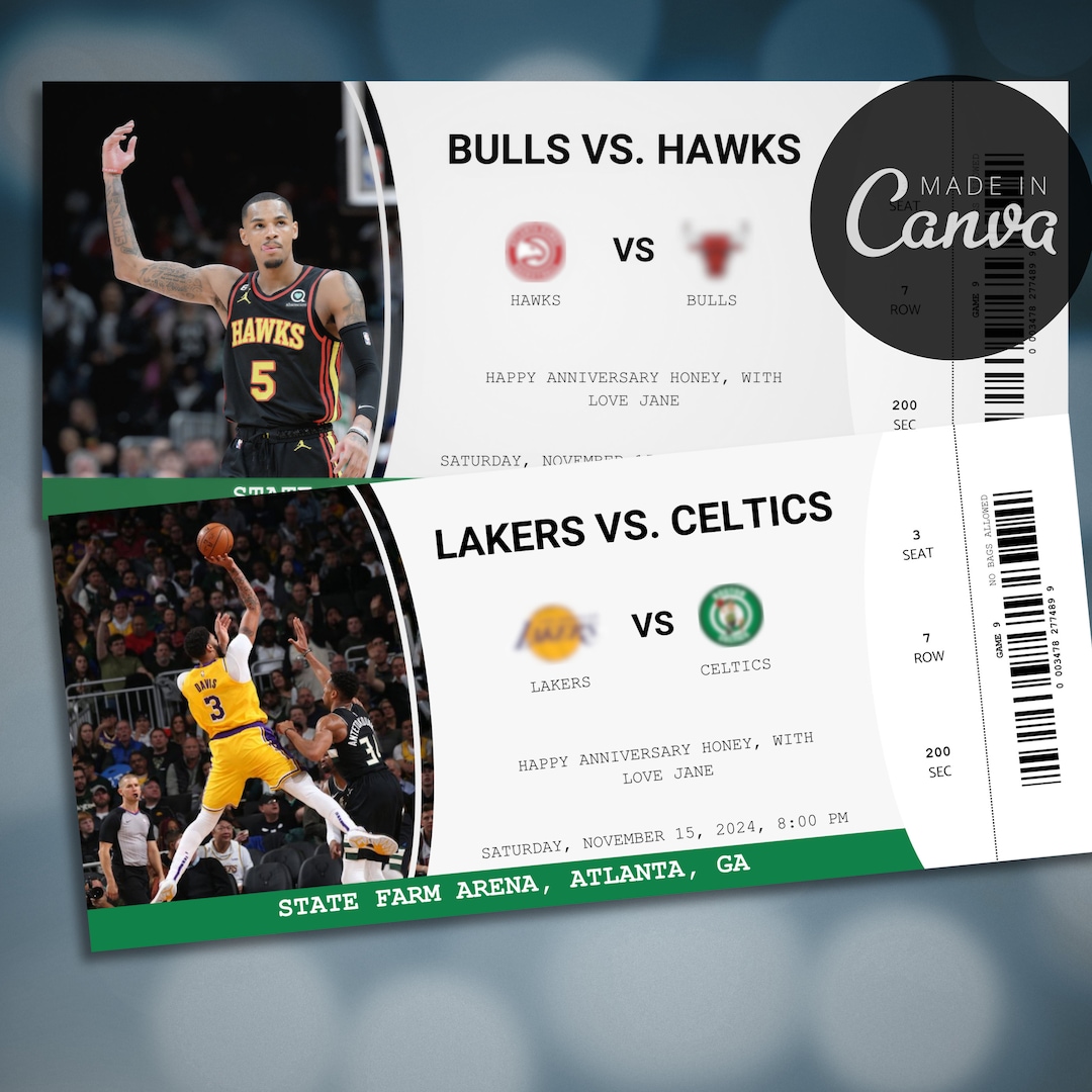 Custom Basketball Tickets, NBA Tickets, Basketball Surprise Ticket ...