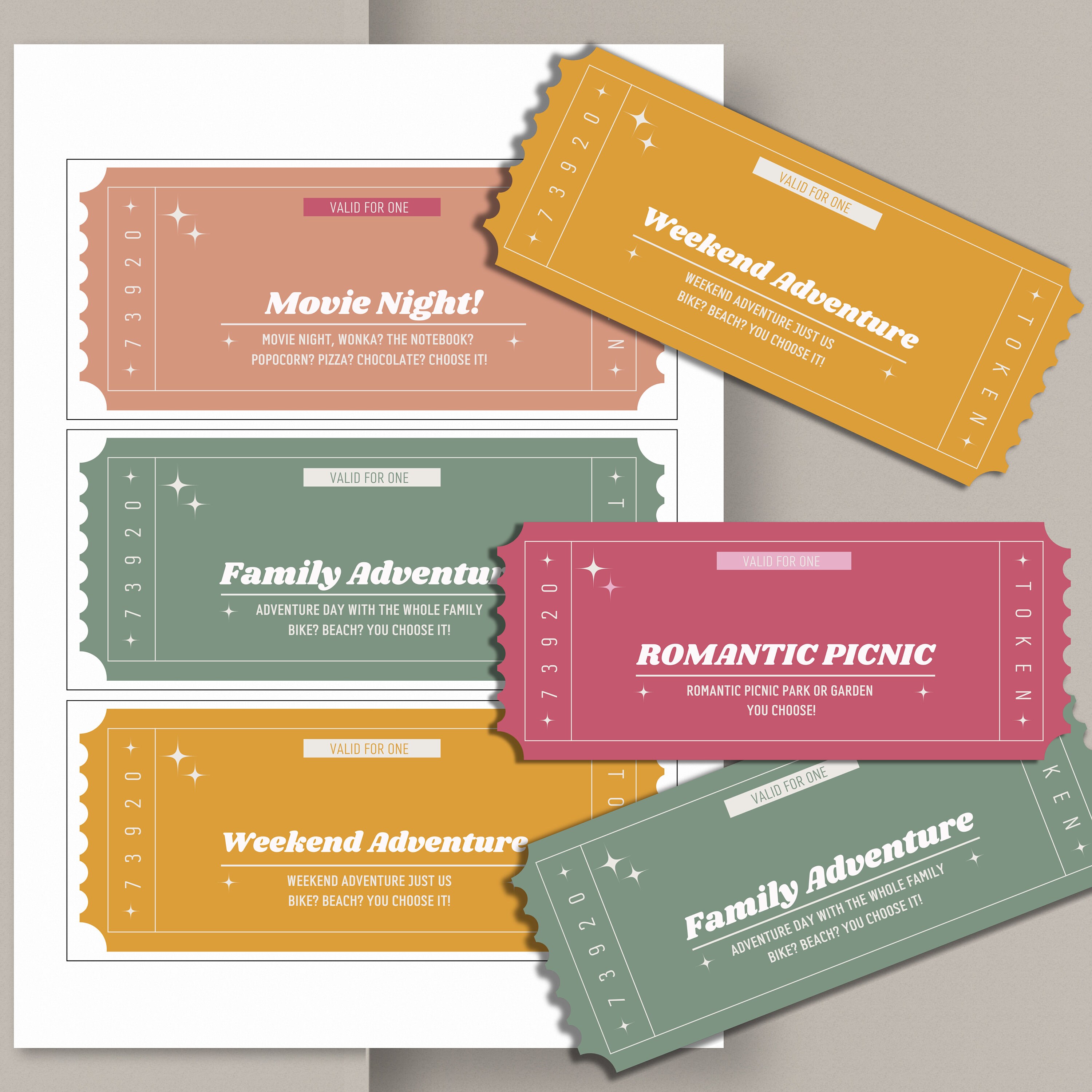 Retro Editable Coupon Template, Printable Birthday Coupons, Anniversary ...