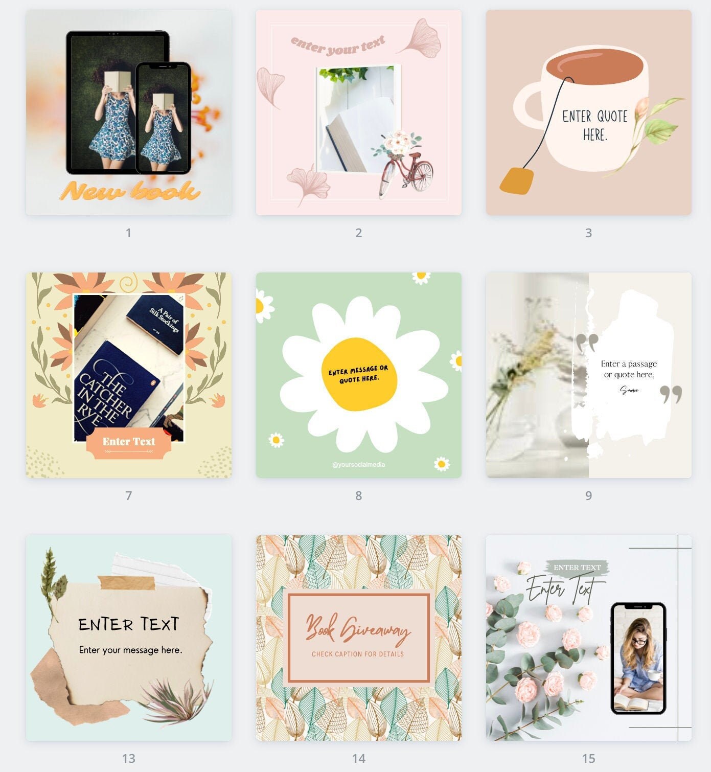 20 Cottagecore Instagram Templates for Writers | Canva Templates - Etsy