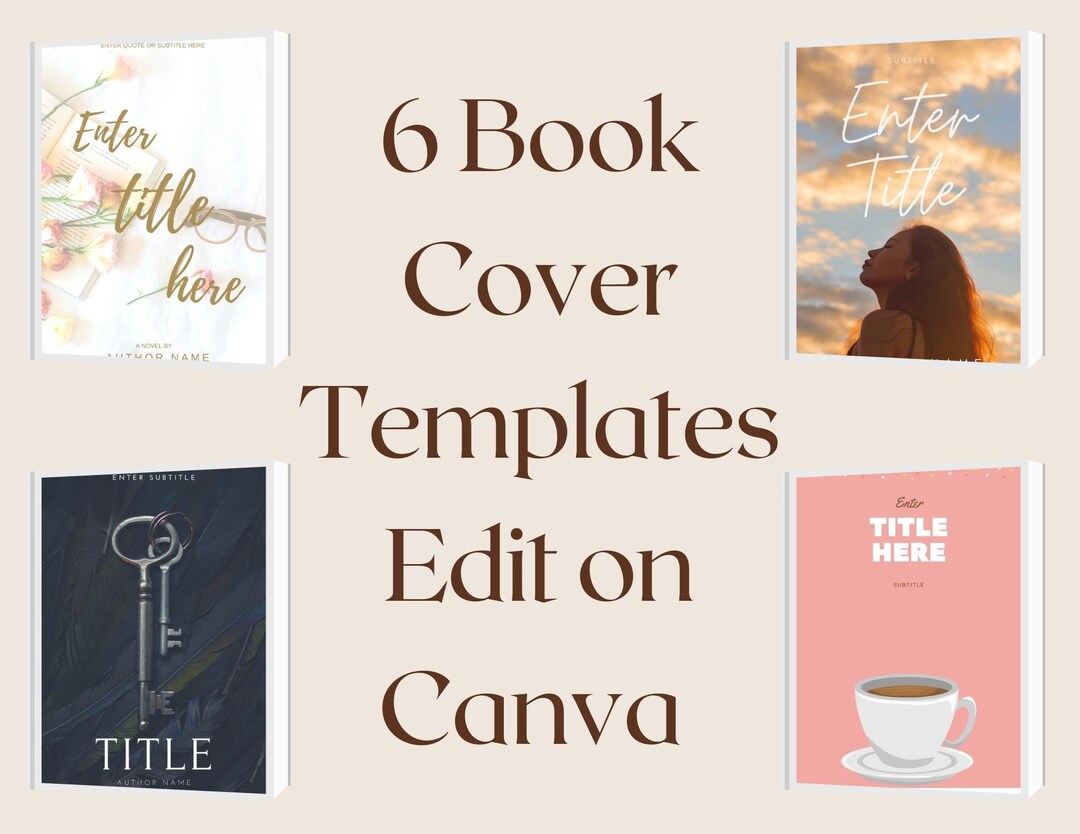 6 Book Cover Templates | Edit on Canva - Etsy
