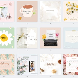 20 Cottagecore Instagram Templates for Writers Canva | Etsy
