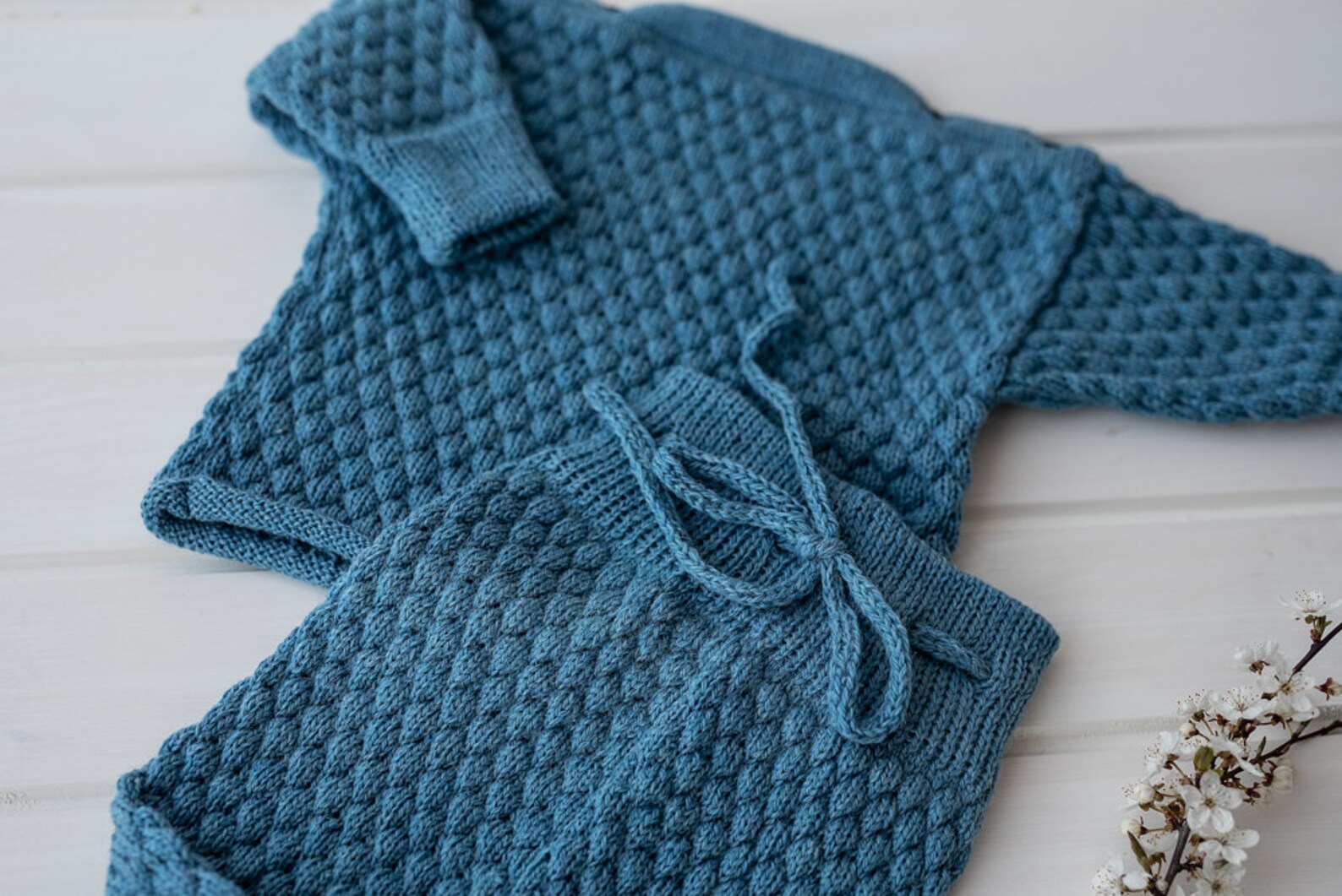 Knit Baby Outfit Newborn Knit Set of Pants and Sweater Merino - Etsy