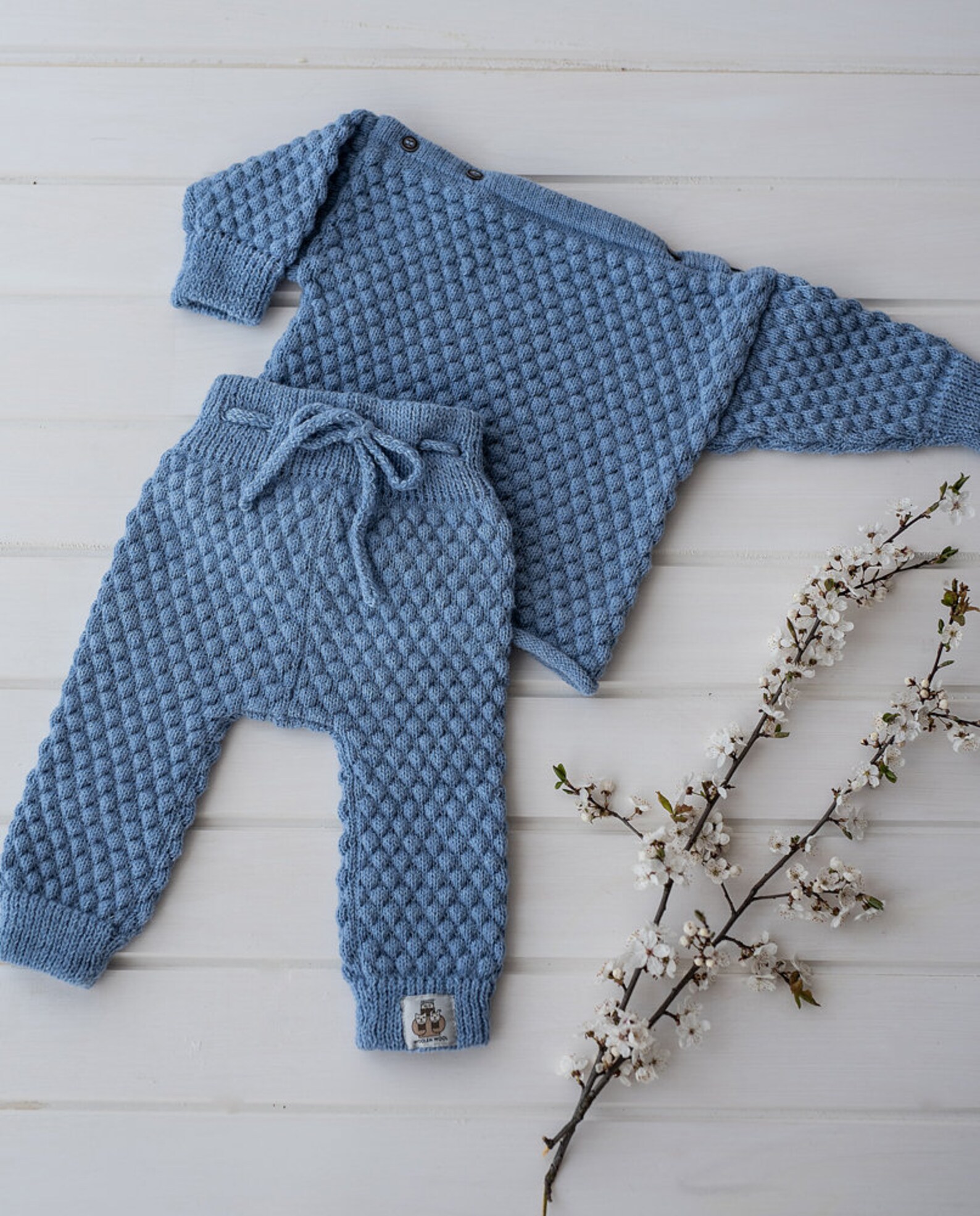 Knit Baby Outfit Newborn Knit Set of Pants and Sweater Merino - Etsy