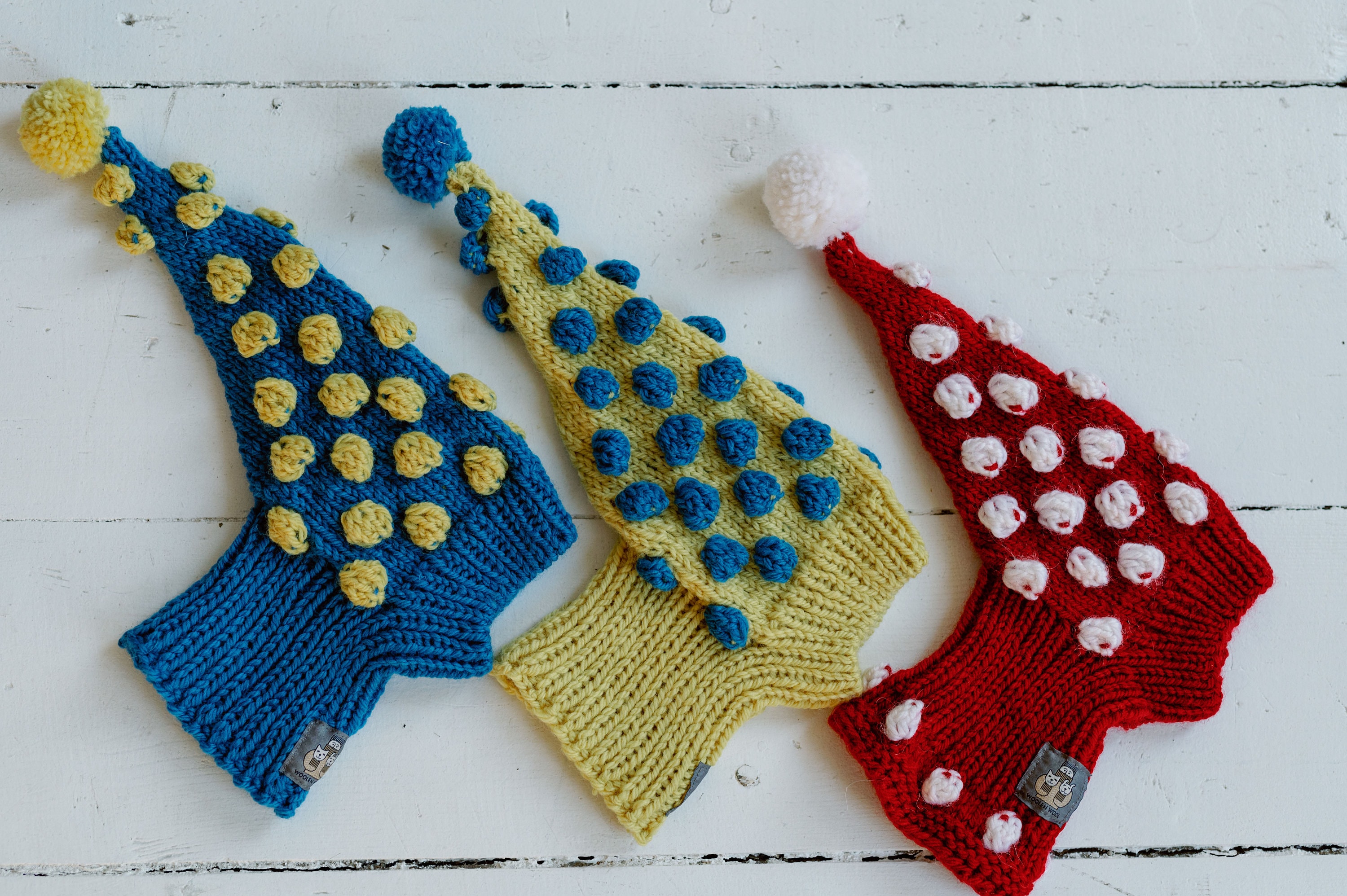 Whippet Hat Pom Pom Beanie for Large Dog Snood Blue Hand Knit - Etsy