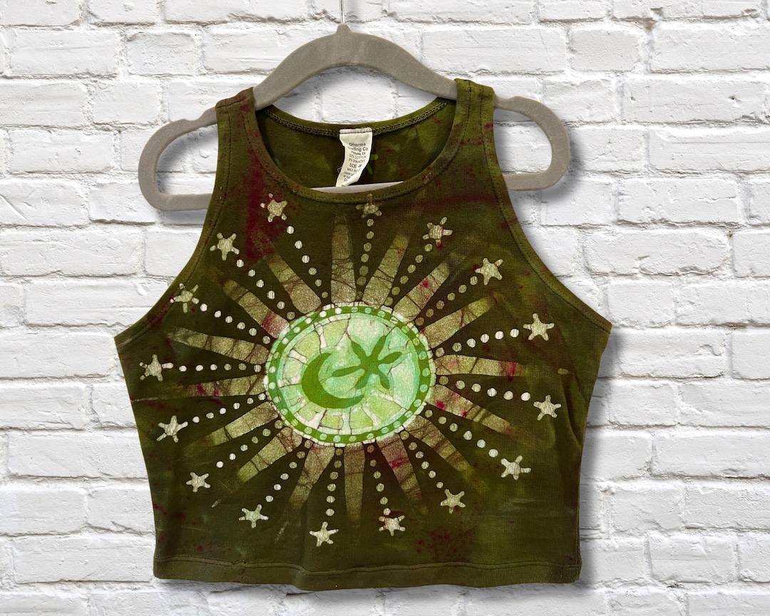 Moonflare Batik Shirt - Hand Painted Batik - Yoga Shirt - Sports Bra ...