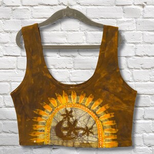 Sandy Sunset Batik Crop Top Hand Painted Batik Yoga Shirt Sports Bra - Etsy