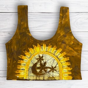 Sandy Sunset Batik Crop Top Hand Painted Batik Yoga Shirt Sports Bra - Etsy