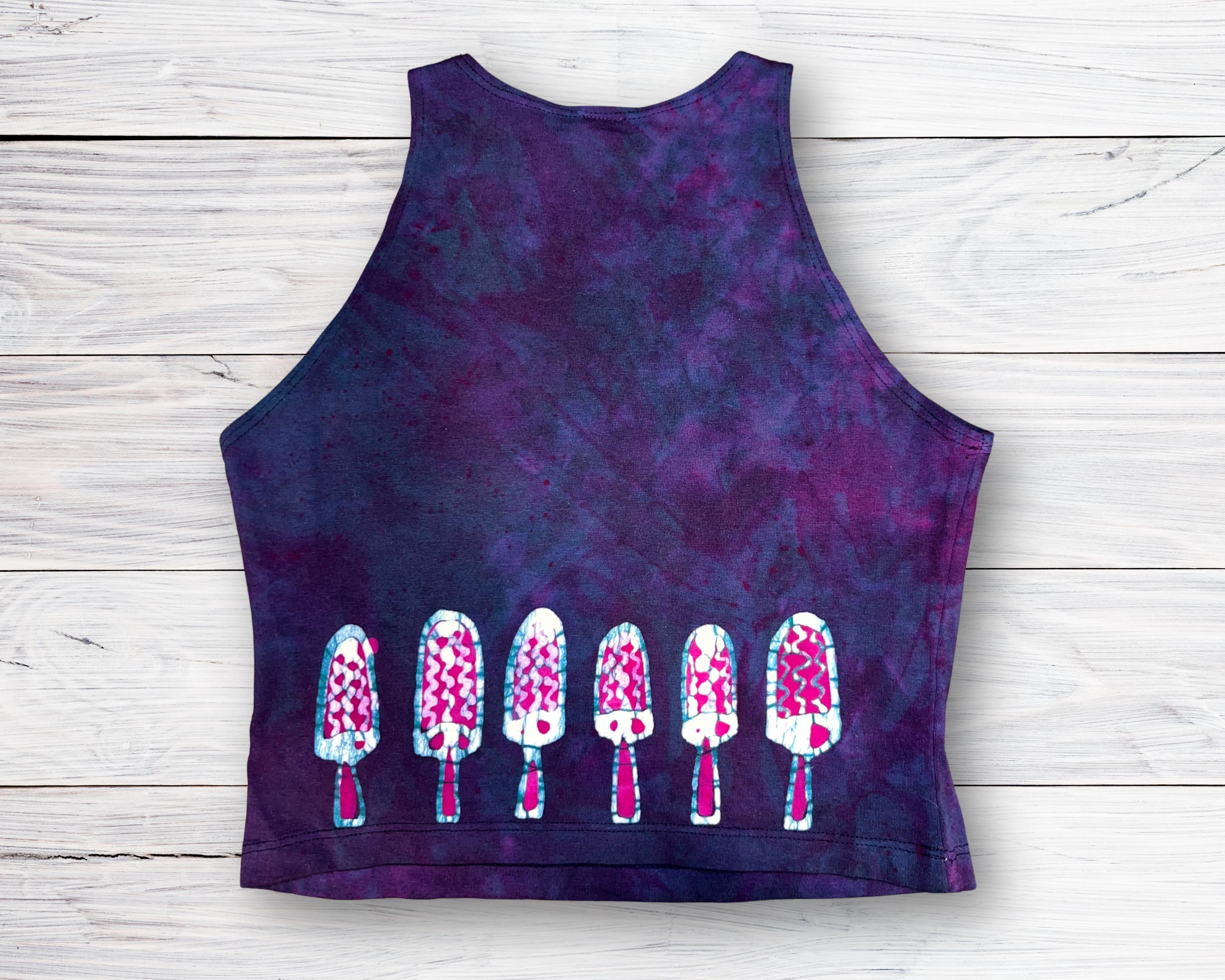Lunar Bloom Batik Shirt - Hand Painted Batik - Yoga Shirt - Sports Bra ...