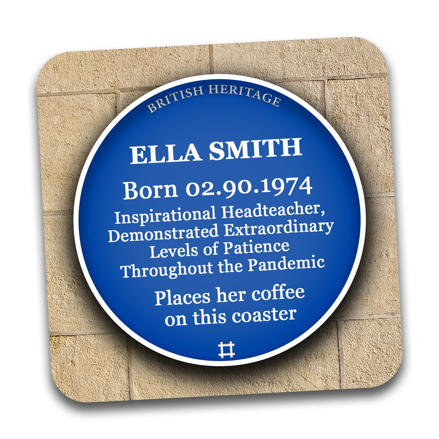 Individual Personalised 'blue Plaque' Coaster - Etsy UK