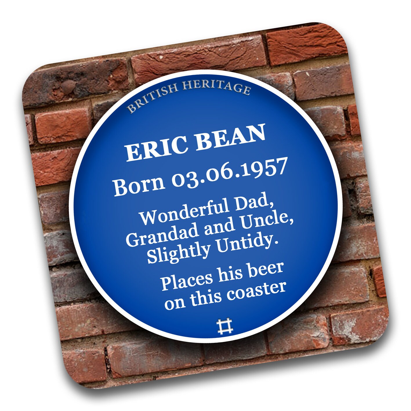 Individual Personalised 'blue Plaque' Coaster - Etsy UK