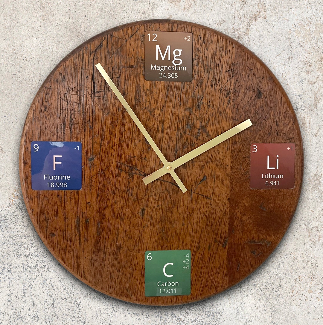 Unique Chemistry Wall Mounted Periodic Table Clock - Etsy