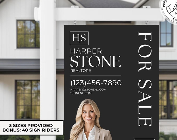 Real Estate Yard Sign | Modern for Sale Sign | Property Sign | Listing ...
