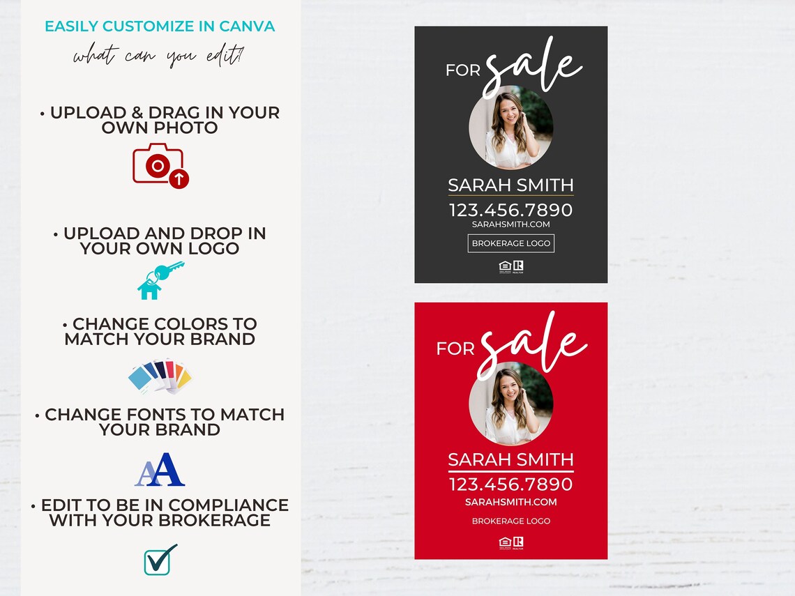 Real Estate Sign Real Estate Listing Yard Sign Custom for - Etsy