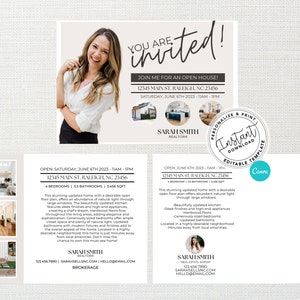 Open House Invite, Real Estate Marketing, Canva Template, Open House ...