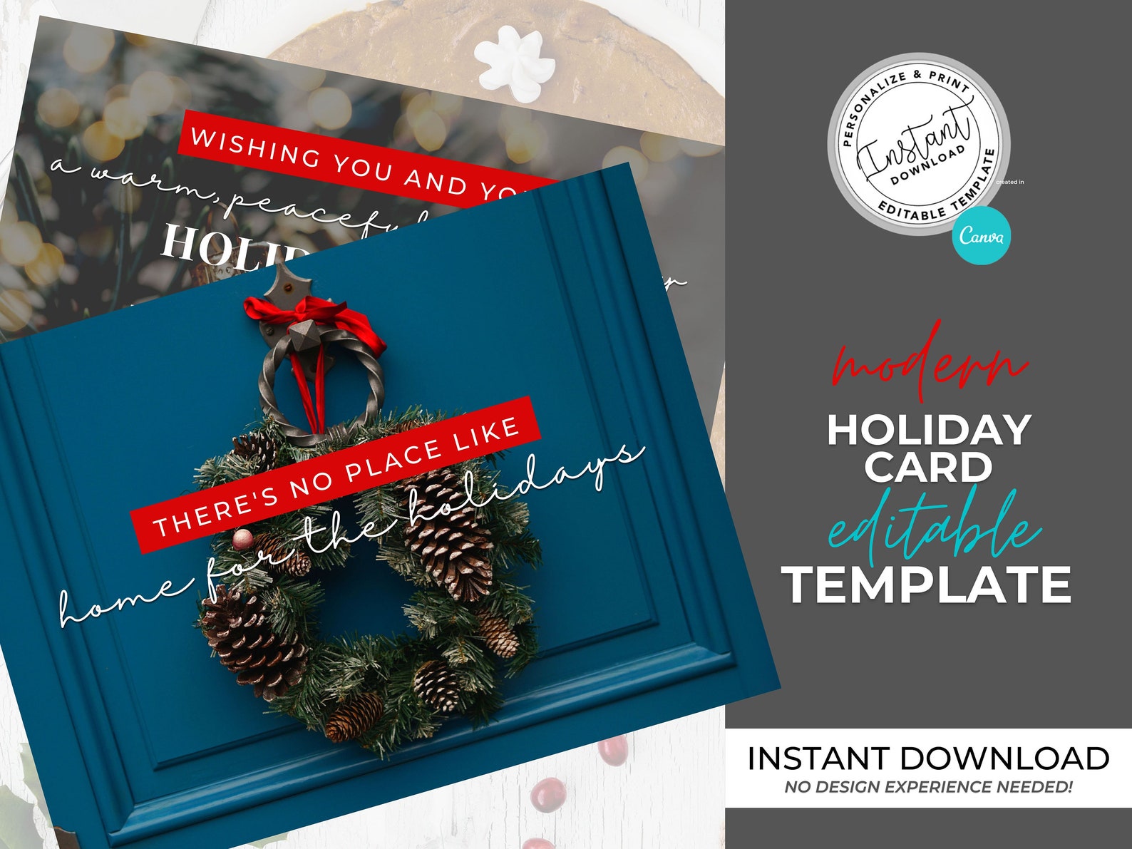 Canva Editable Christmas Card Template, Entrepreneur Holiday Card ...