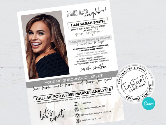 Real Estate Letter Hello Neighbor Letter Realtor Farming | Etsy