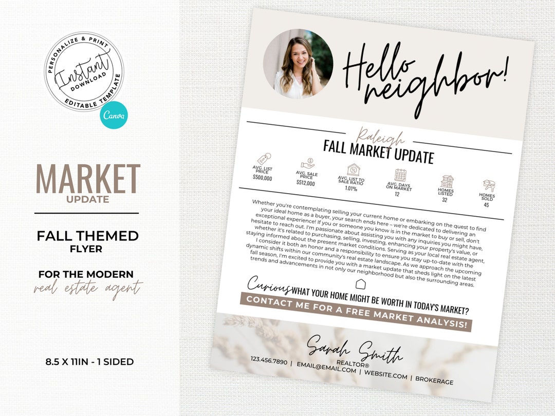 Fall Real Estate Flyer, Real Estate Marketing, Autumn, Agent Flyer ...