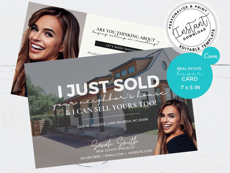 Real Estate Postcards, Sold Your Neighbors House Card, Agent Farming ...