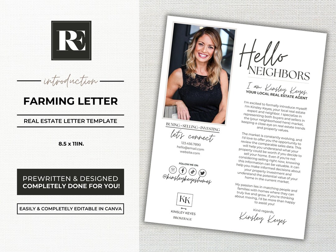 Real Estate Introduction Flyer, Hello Neighbor Letter, Real Estate ...