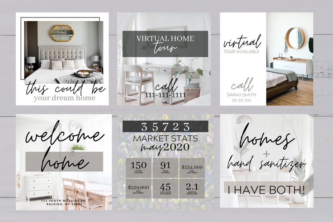 Real Estate Social Media Posts Real Estate Marketing Instant | Etsy