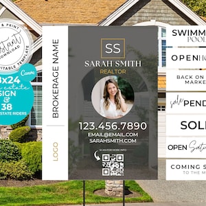 Real Estate Sign, for Sale Sign, Custom Sign, Modern for Sale Yard Sign ...