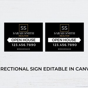 Real Estate Yard Sign, Open House Pointer, Real Estate Marketing, Canva ...