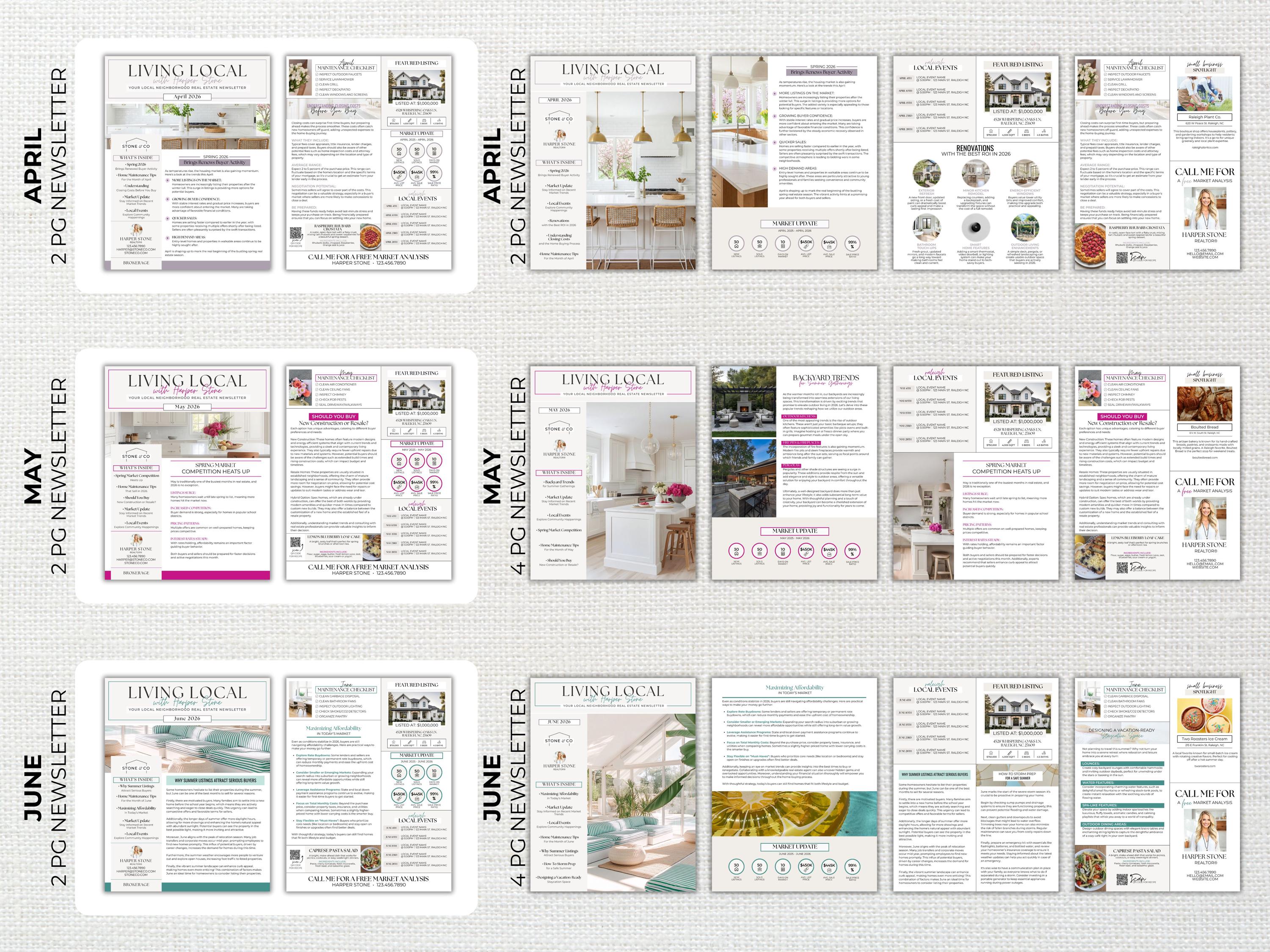 2026 Real Estate Newsletter Template Bundle Canva Templates Bundle Year ...