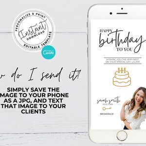 Real Estate Birthday Text Message, Happy Birthday Card, Real Estate ...