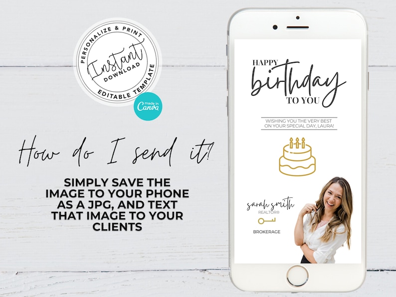 Real Estate Birthday Text Message, Happy Birthday Card, Real Estate ...