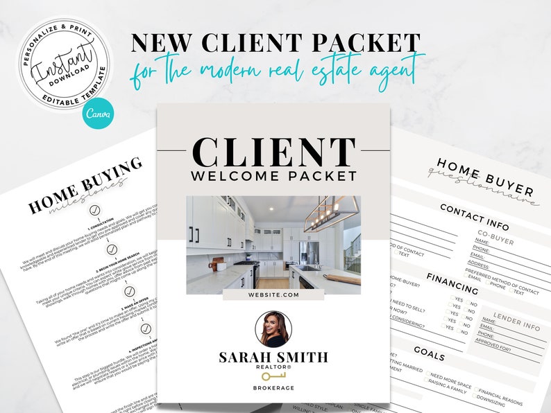 Real Estate Buyer Welcome Packet | Real Estate Template | New Client ...