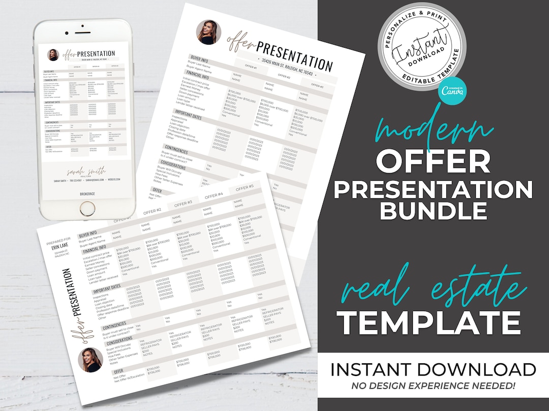 Multiple Offer Presentation, Real Estate Marketing, Offer Summary, Real ...