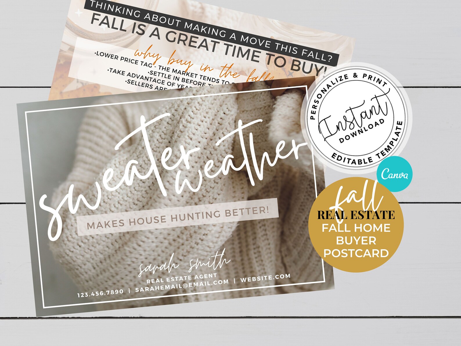 Real Estate Template, Fall Real Estate Postcard, Agent Fall Postcard ...