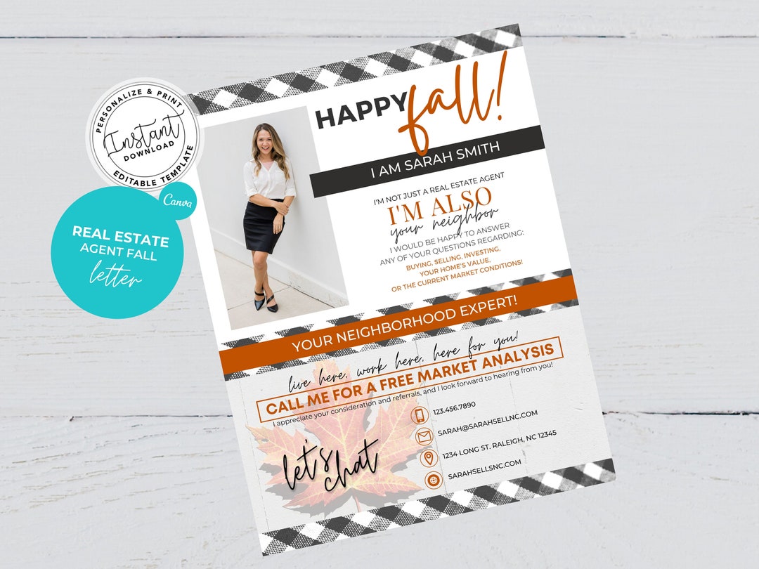 Fall Real Estate Letter, Agent, Hello Neighbor Letter, Agent Farm ...