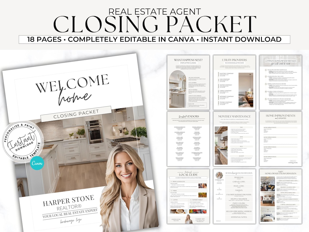 Real Estate Closing Packet Template | New Home Buyer Guide | Canva ...