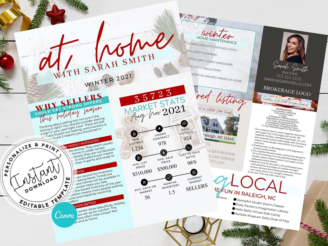 Real Estate Winter Newsletter, Real Estate Marketing, Agent Newsletter ...